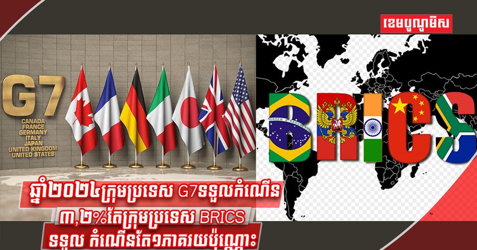 IMF ព្យាករថា ក្រុមប្រទេស G7 នឹងមានកំណើនសេដ្ឋកិច្ចទាបជាងក្រុមប្រទេស BRICS — Cambonomist